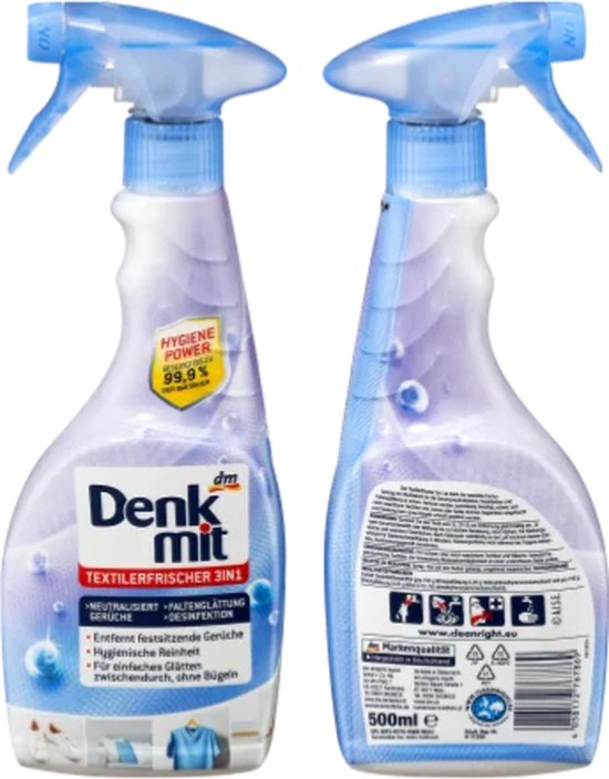 Denkmit Textielverfrisser Spray - Rimpelvrij 3in1 | 1x 500ml ...