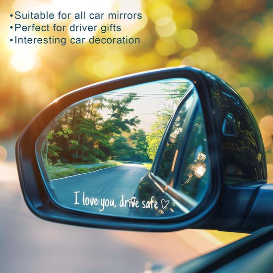 I Love You Drive Safe Spiegelstickers - Verschillende Kleuren - Leuke ...