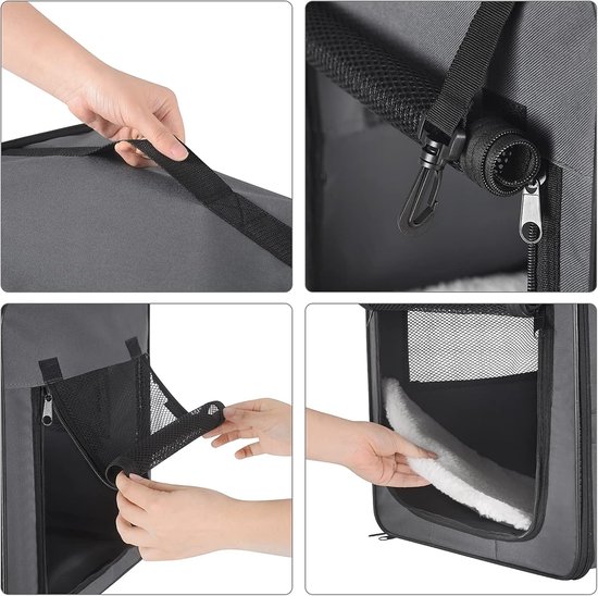 EUGAD Opvouwbare hondenbench, hondentransportbox, hondentas, huisdieren ...