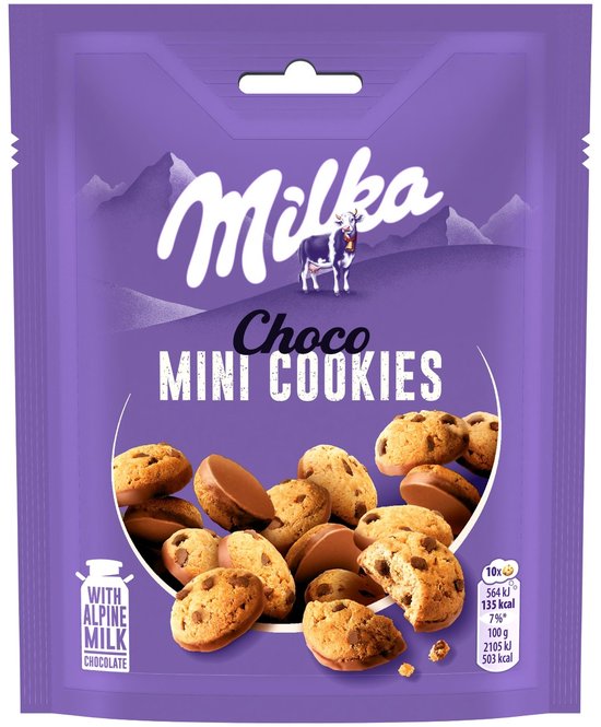Milka Mini Cookies 8 Stazakken x 110g - Zakken - Koeken om uit te delen ...