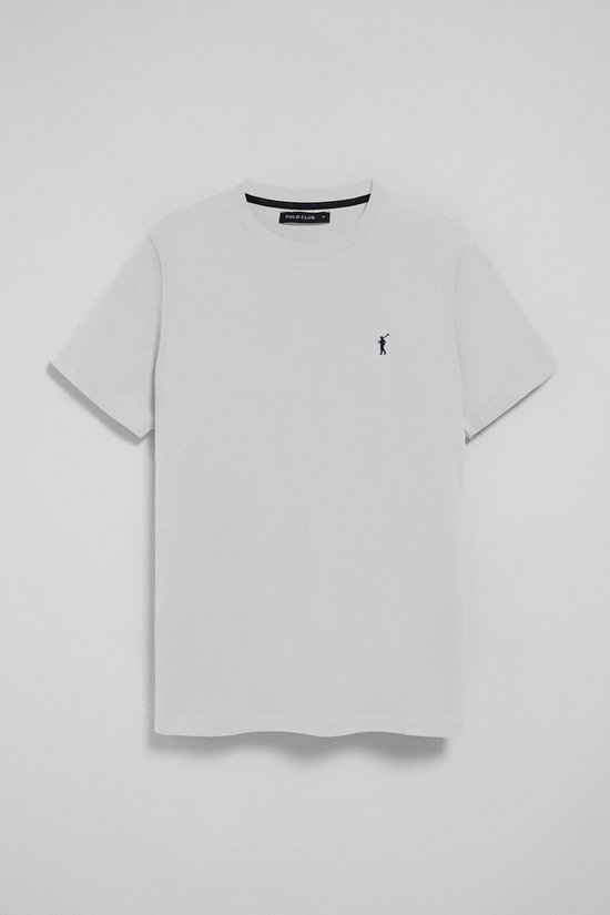 Wit T-shirt met ronde hals en geborduurd Rigby Go-logo | bol