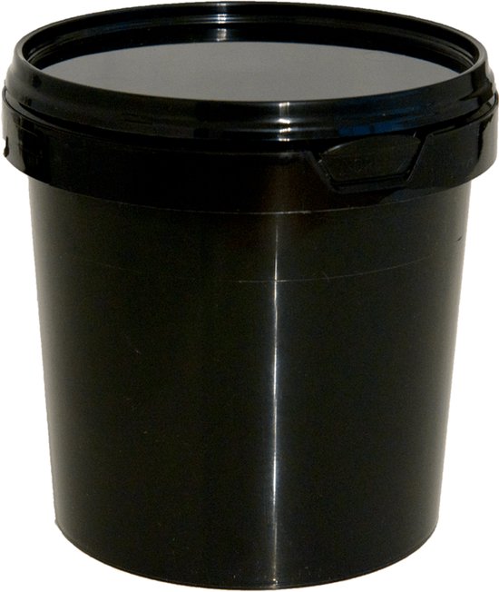 Emmer met deksel - 1 liter - zwart - 10 stuks | bol