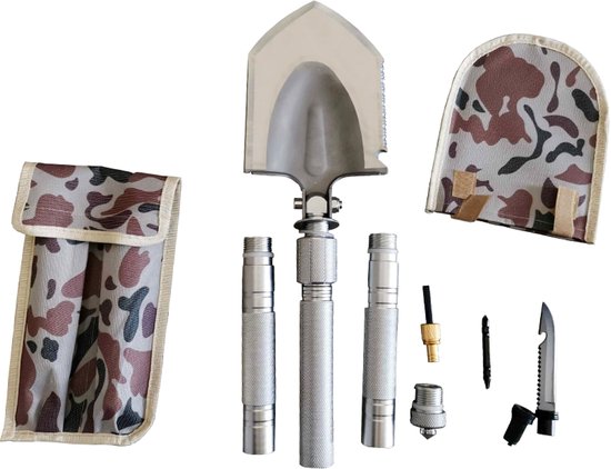 Militaire schep 16 in 1, opvouwbaar, zilver | bol