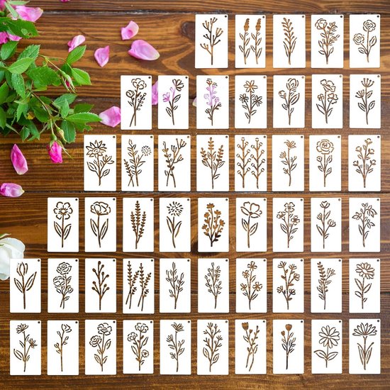 Bloemenstencils voor muren - Set van 50 stuks | bol
