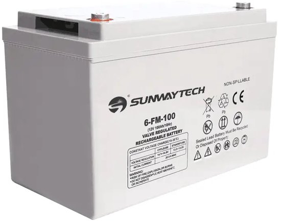 Sunwaytech Gel Accu 12V/100Ah – 6-GFM-100 Betrouwbare Energie, Altijd ...