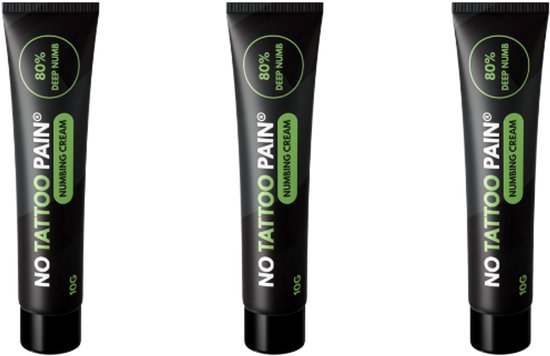 No Tattoo Pain Green 80% 3-pack - Tattoo crème - Verdovende Tattoo ...
