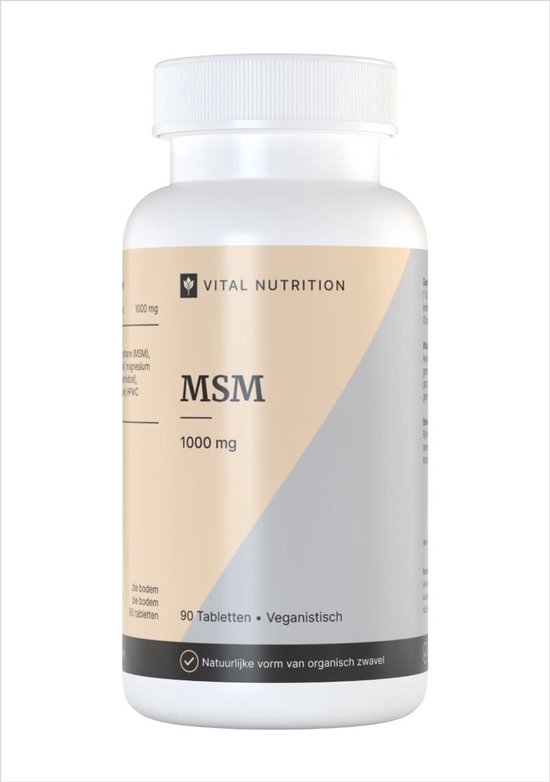 Vital Nutrition MSM - 1000 mg - Natuurlijk zwavel - 100% plantaardig ...
