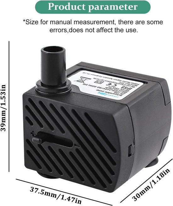 Mini Waterpomp 4 Stuks - Ultra Stille Fonteinpomp voor Aquaria en ...