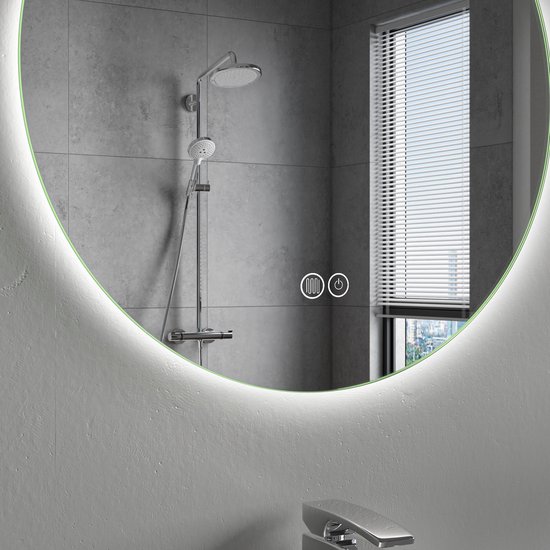 ERFU Ronde badkamerspiegel led Spiegel φ120 cm – Dimbaar, Condensvrij ...