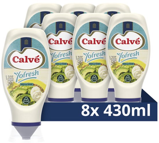 Calvé Knijpfles - Yofresh Mayonaise - 8 x 430 ml - Voordeelverpakking | bol