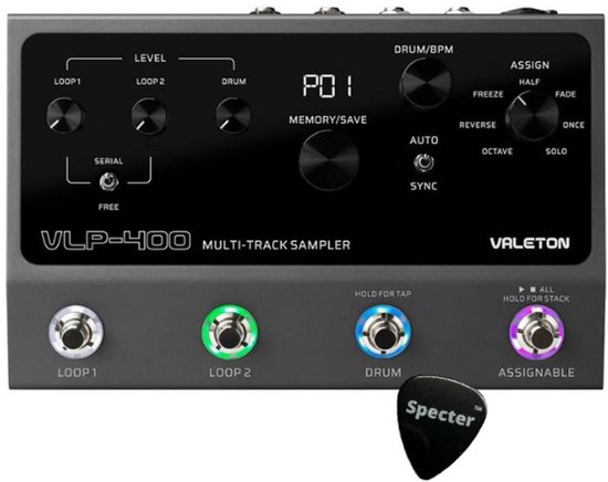 Valeton VLP-400 Stereo Looper Pedal met Drumritmes & Effecten – 32-bit ...