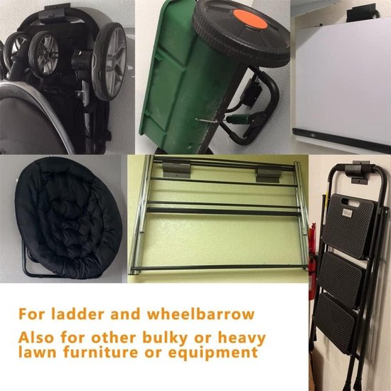 Wall Mounted Ladder Grabber Storage Hook - Heavy Duty Metal Organizer ...