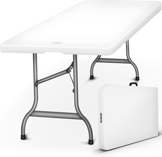Inklapbare Tuintafel 180 x 75 cm - Kunststof Buffettafel voor Tuin ...