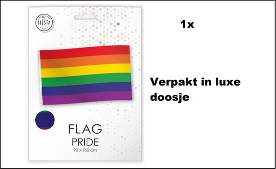 Luxe Vlag Regenboog 90cm x 150cm - Verpakt in net doosje - Pride/ Landen/ festival... | bol