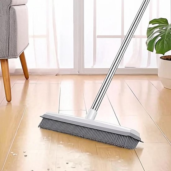 Rubberen bezem met lange steel – vloerborstel met waterstrip voor ...