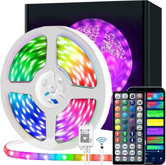 20 m LED Stripverlichting met Afstandsbediening - RGB Sfeerlicht voor ...