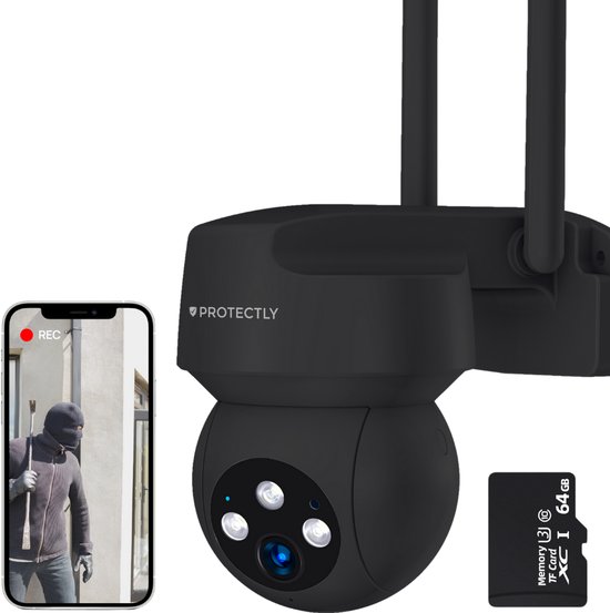 Protectly® Beveiligingscamera Buiten – Buiten Camera Met Nachtzicht – Buitencamera -... | bol