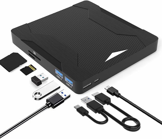 Externe DVD Speler met CD Lezer en Brander – USB 3.0 & Type-C ...