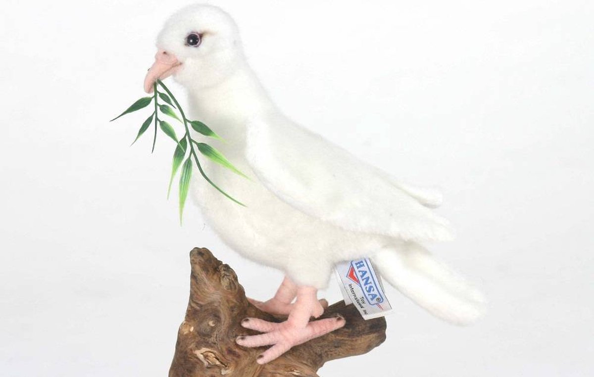 Hansa pluche witte duif knuffel 20 cm | bol.com