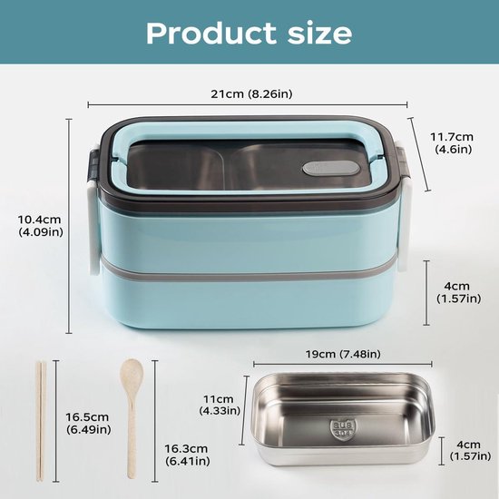 3-Compartment Stainless Steel Thermal Bento Box - Microwave Safe, Leak ...