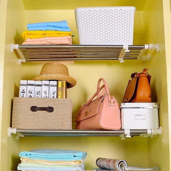 Adjustable Cabinet Shelf DIY Wardrobe Dividers Separator Expandable ...