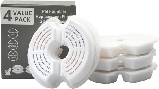 Huisdier fontein filter - Vervangbaar - 4 Stuks | bol