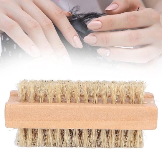 Dubbelzijdige nagelborstel van hout en varkenshaar voor manicure en pedicure van... | bol