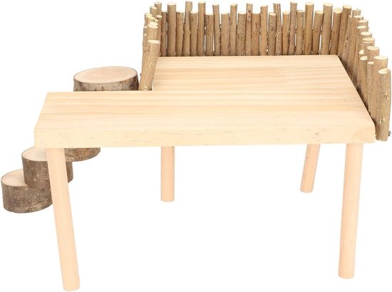 Houten Platform voor Kleine Dieren met Roterende Ladder - Hamster ...