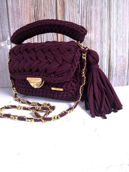 Handgemaakte tas van JeM bags - gehaaktetas - schoudertas - handtas - damestas-... | bol