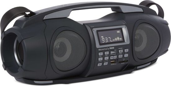 Nikkei "Fatboy" portable boombox met bluetooth, radio, usb, SD, Aux-in ...