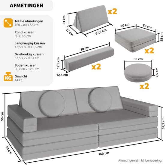 Inklapbare Kinderbank met Speel- en Slaapfunctie - Modulaire Meubels ...