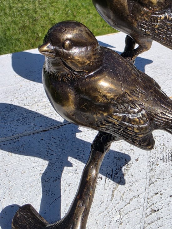 Bronzen 3 Mussen Op Tak | Bronzen Beelden | Bronzen Dierenbeelden | 1 Jaar Garantie | bol