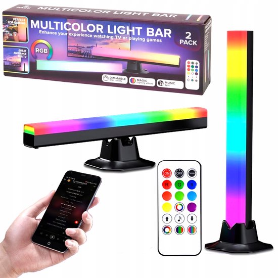 LED Multicolor Bar Set – 2x RGB Lichtbalken – 32 LED’s ...