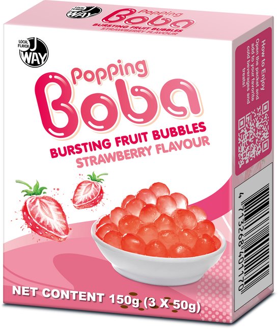 JWAY Popping Boba - Strawberry - 150g | bol