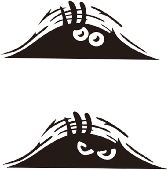 3D Funny Peeking Monster Cartoon Car Stickers - Scary Eyes, Elf ...