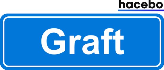 Hacebo - Plaatsnaam Sticker - 29x10 CM - Graft sticker - Verkeersborden ...