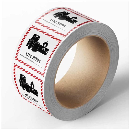 UN3091 sticker op rol met telefoonnummer 50 x 50 mm - 475 per rol | bol