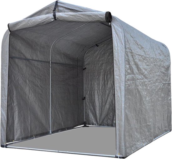 Fietsenstalling voor in de Tuin - Fietsberging - Fietsenhok - Grijs | bol