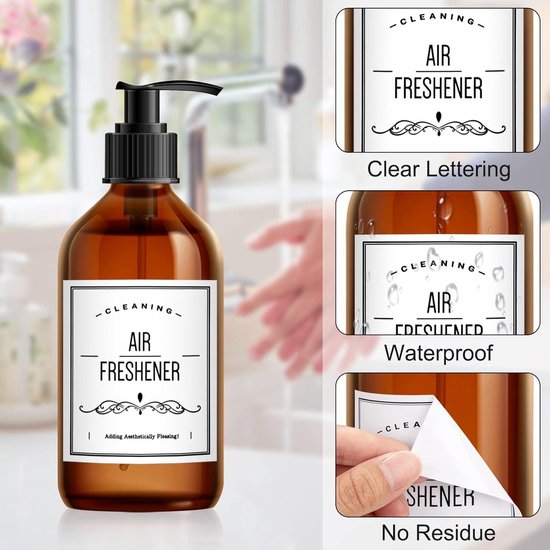 Waterdichte fles etiket stickers voor badkamer lotion shampoo fles 95 x ...