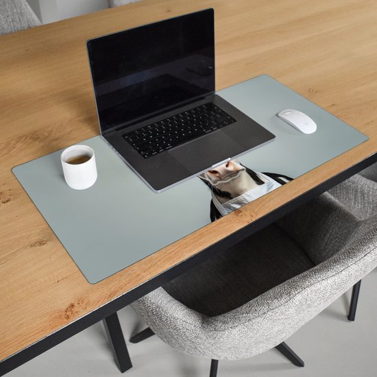 Bureau onderlegger 80x40 cm - Koe - Zwart - Wit - Kok - Muismat XXL ...