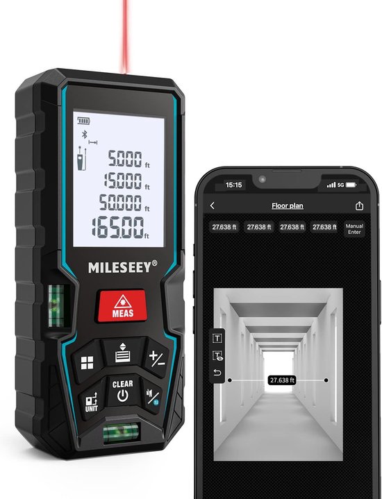Laser Afstandsmeter 50M met Telefoon App en Precisie | bol