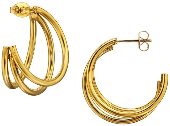 Joy Ibiza - Triple layer oorbellen - 3 bogen oorringen - 25 mm ...