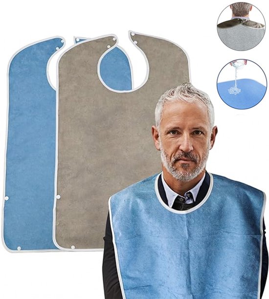 Kwijlslab - Wasbare slab voor volwassenen - Slab Voor Ouderen - Slab ...