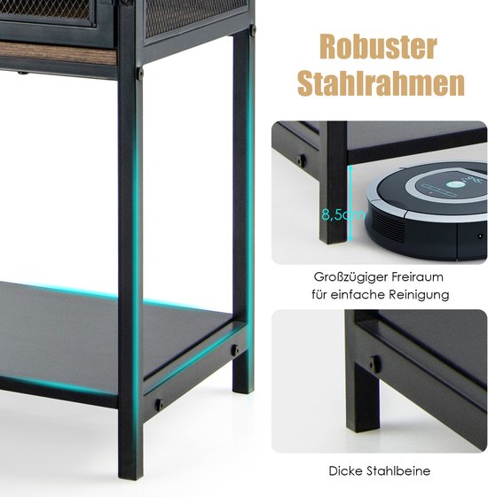 COSTWAY Industriële buffet Dressoir, Accent Console Tafel met 2 ...