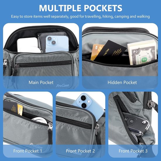 Heuptas heuptasje voor mannen en vrouwen met 6 zakken en verstelbare ...