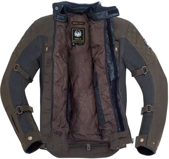 Merlin Chigwell Utility Olijfgroen Wax Motorjas - Maat S - Jas | bol