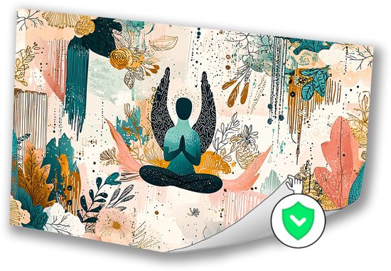 Engel in bloemen en abstracte kleuren - Engelen poster - Poster engel ...