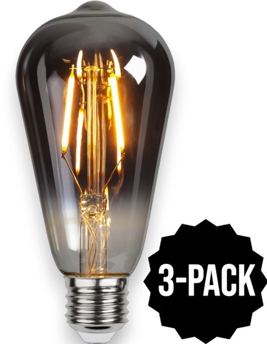 3-Pack | Druppel-Edison lamp - E27 - 1.8W - Super Warm Wit