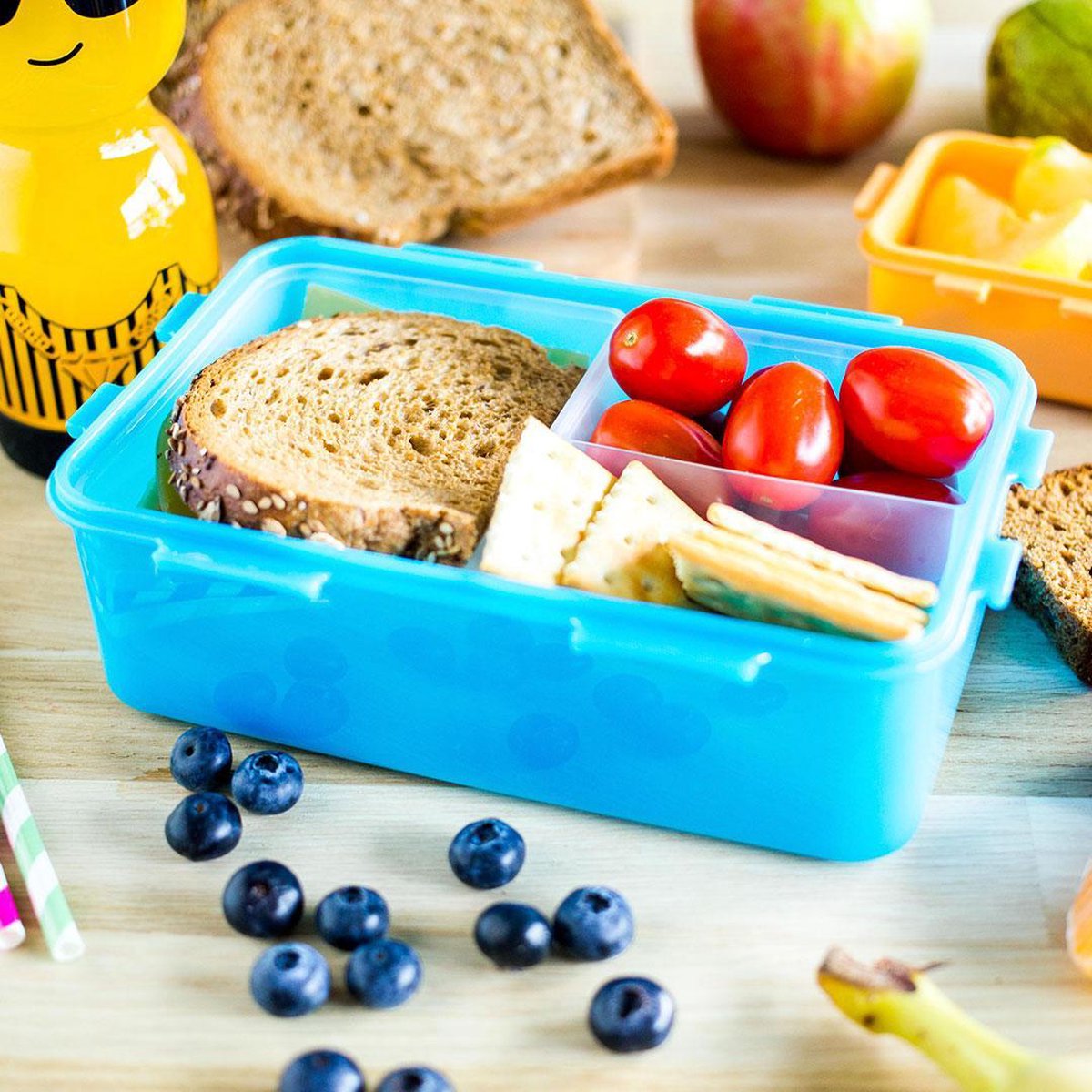 Lock&Lock Bento box | Lunchbox | Snackbox - met Vakjes – 1L – Blauw ...