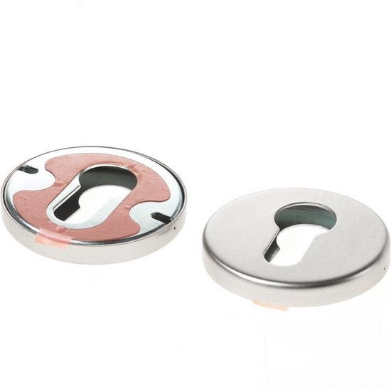 Cilinderrozet aluminium kleur roestvaststaal look, met zelfplakkende ...